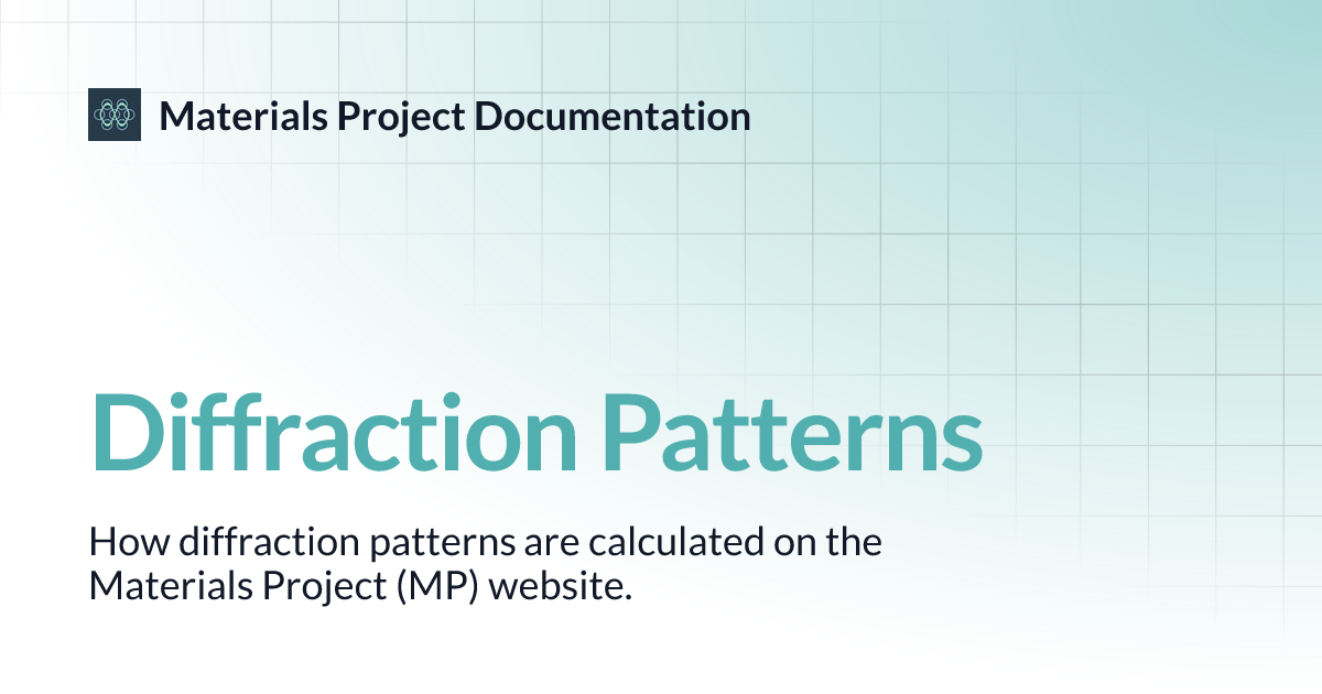 Diffraction Patterns | Materials Project Documentation
