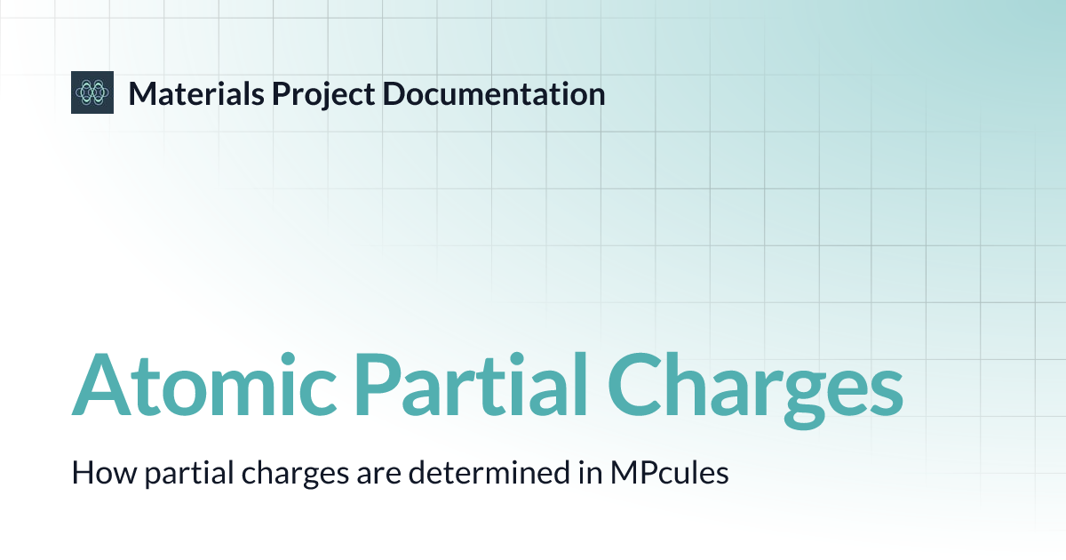 Atomic Partial Charges | Materials Project Documentation