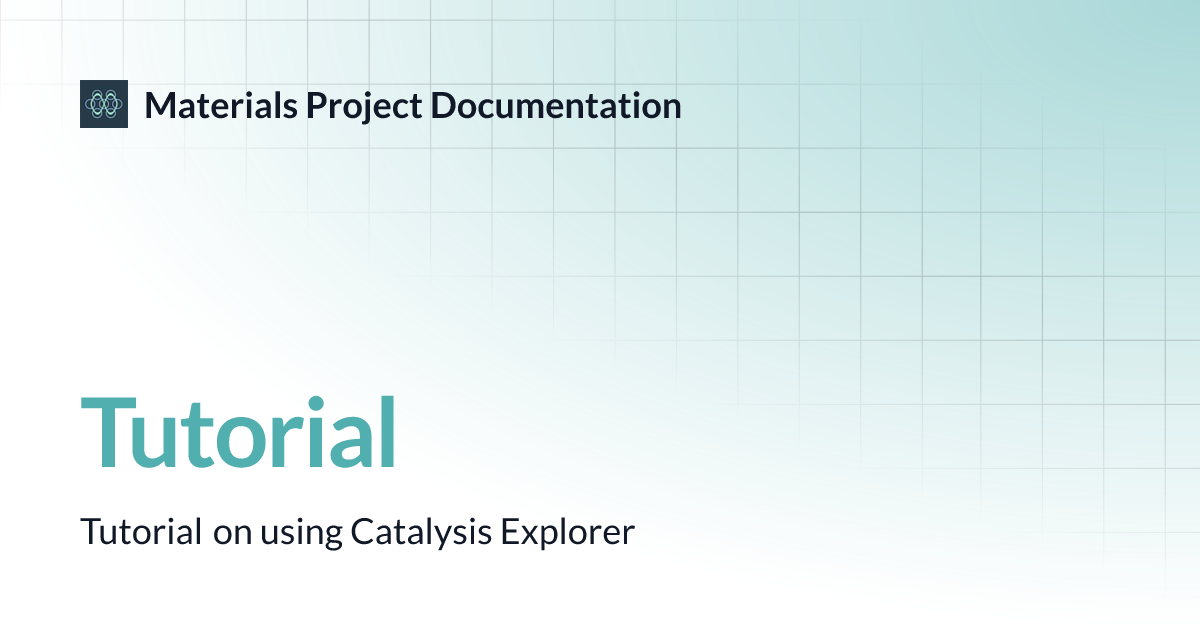 Tutorial | Materials Project Documentation