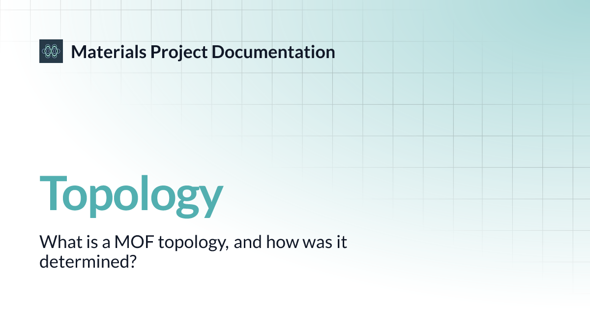 Topology | Materials Project Documentation